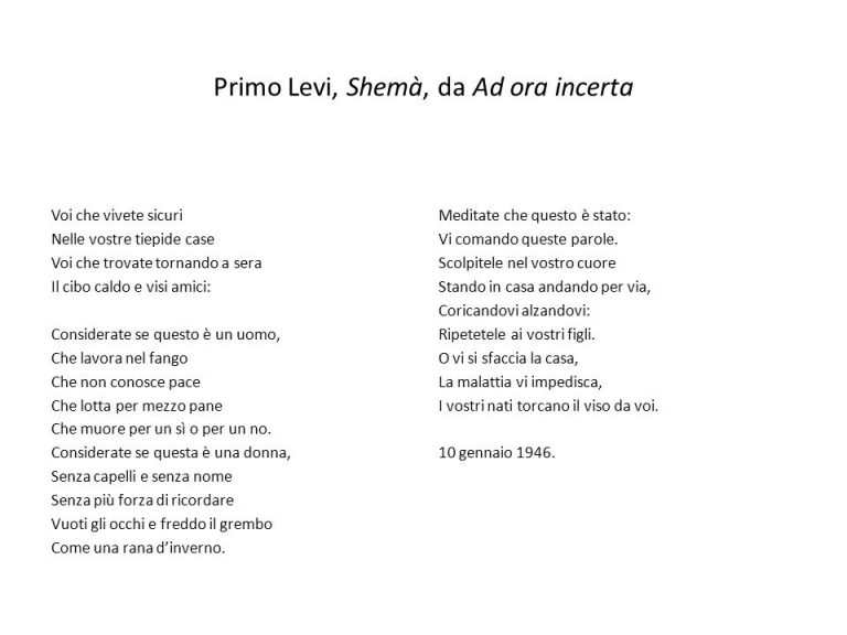 Primo+Levi,+Shemà,+da+Ad+ora+incerta - Chiara Braga