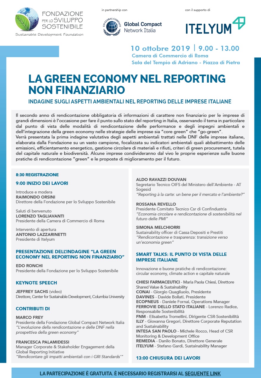 FONDAZIONE SVILUPPO SOSTENIBILE: “La green economy nel reporting non ... FONDAZIONE SVILUPPO SOSTENIBILE: “La green economy nel reporting non ...